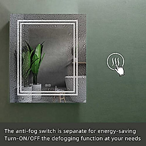 Vyaya Modern Home Decor Ontario 24" W x 32" H Rectangular Silver Aluminum Recessed or Surface Mount Mirror Medicine Cabinet