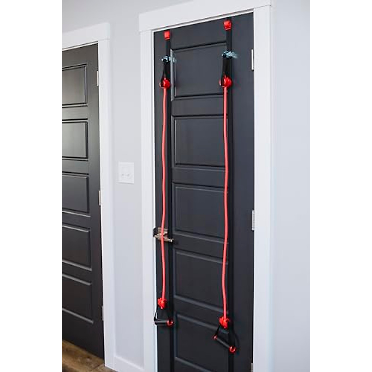 Lifeline Train Station with Two Easy-to-Attach Door Straps for Constant Tension to Build Muscles Pink, 30lb (13.60 kg)