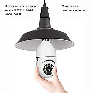 5G Light Bulb Home Security Camera, Wireless Video Surveillance Lightbulb Cameras, PTZ WiFi Panorama Camera with E27 Lamp Base, Full Color Night Vision & Two Way Audio