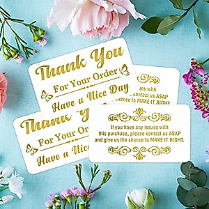 PARTH iMPEX Thank You for Your Order Cards - (Pack of 100) 3.5" x 2" Gold Foil Purchase Inserts Supporting My Small Business Greeting Card Appreciation for Customer Shopping Handmade Goods