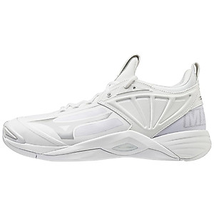 Mizuno Men's Wave Momentum 2 Volleyball Shoe | Indoor Court Shoe | White/Silver | US Men's 12
