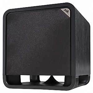 Polk Audio HTS 10 Powered Subwoofer with Power Port Technology | 10” Woofer, up to 200W Amp | For the Ultimate Home Theater Experience | Modern Sub that Fits in any Setting | Washed Black Walnut