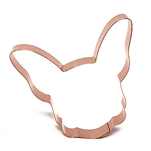 French Bulldog Face Dog Cookie Cutter 4.5 X 4.5 inches - Handcrafted Copper Cookie Cuter by The Fussy Pup
