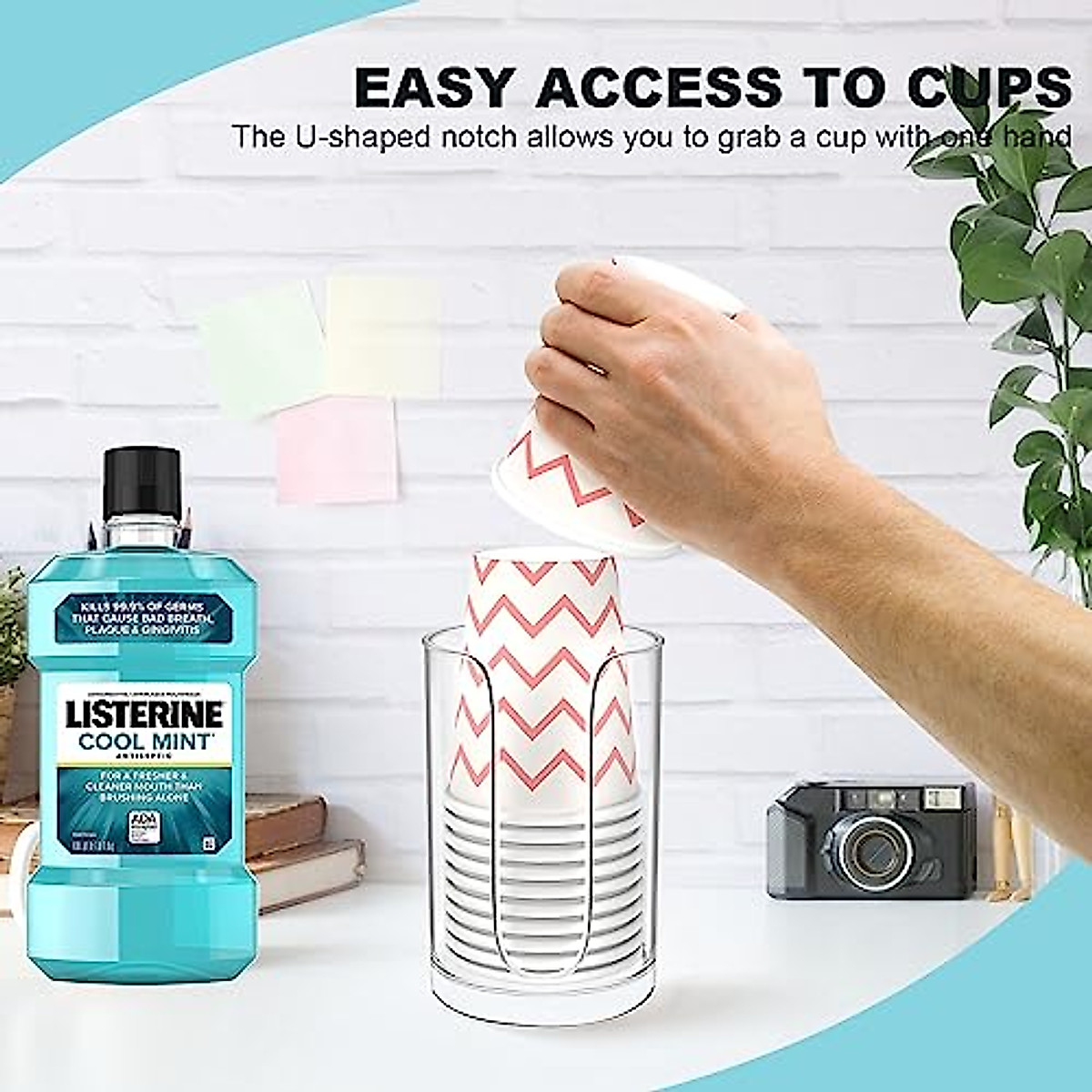 Small Bathroom Cup Dispenser for 3-4 oz Cups Pack of 1(No Cups Included)