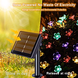 Newfly Solar Flower Strings Lights, Solar Christmas Fairy Lights 22 Ft 50 LED Plastic Flowers Solar Powered Christmas Light String,Solar Fairy Lights-Waterproof Home Garden Christmas Decor