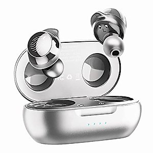 Cotogni Wireless Bluetooth 5.3 Earbuds, P5 Wireless Earbuds with Charging Case Wireless Bluetooth Earphones 40H Playtime Waterproof Wireless Earbuds for iPhone, Android (Silver)
