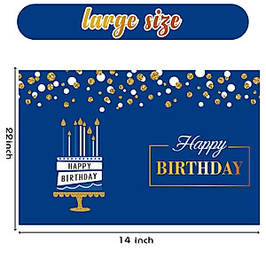 Jumbo Birthday Card with Envelope,14×22 inches Extra Large Navy Blue Birthday Party Greeting Card,Giant Guest Book Message Greeting Cards,Big Birthday Gifts Card for Men,Happy Birthday Party Decorations Supplies