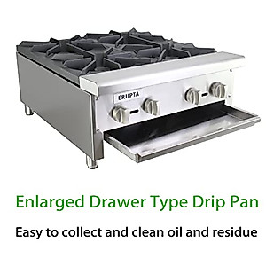 ERUPTA 24'' Commercial Hot Plate Natural/Propane Gas Cook Stove Range with 4 Burners BTU 112,000 Restaurant Equipment¡­
