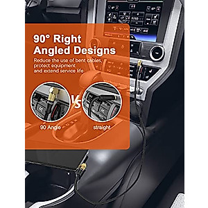 VANAUX 90 Degree Right Angle Aux Cable Male to Male 3.5mm Audio Cable Stereo Aux Cord Compatible with Laptop, Smartphone, Music Player,Tablets,Speakers (3.3feet/1m)