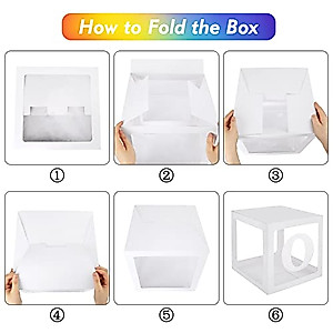 RUBFAC One Boxes for 1st Birthday, First Birthday Decorations for Boy Girls, 3pcs Baby Shower Boxes with 24pcs Balloons ‘ONE’ ‘TWO’ Letters for Birthday Backdrop, Cake Smash Photo Props