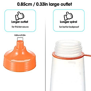 Condiment Squeeze Bottle Wide Mouth, Ondiomn 3 Pack 550ml Empty Reusable Squeeze Bottles for Honey,Batter,Catsup,Onion,Resin,Baking,Expoxy,Relish, BPA Free-Food Grade