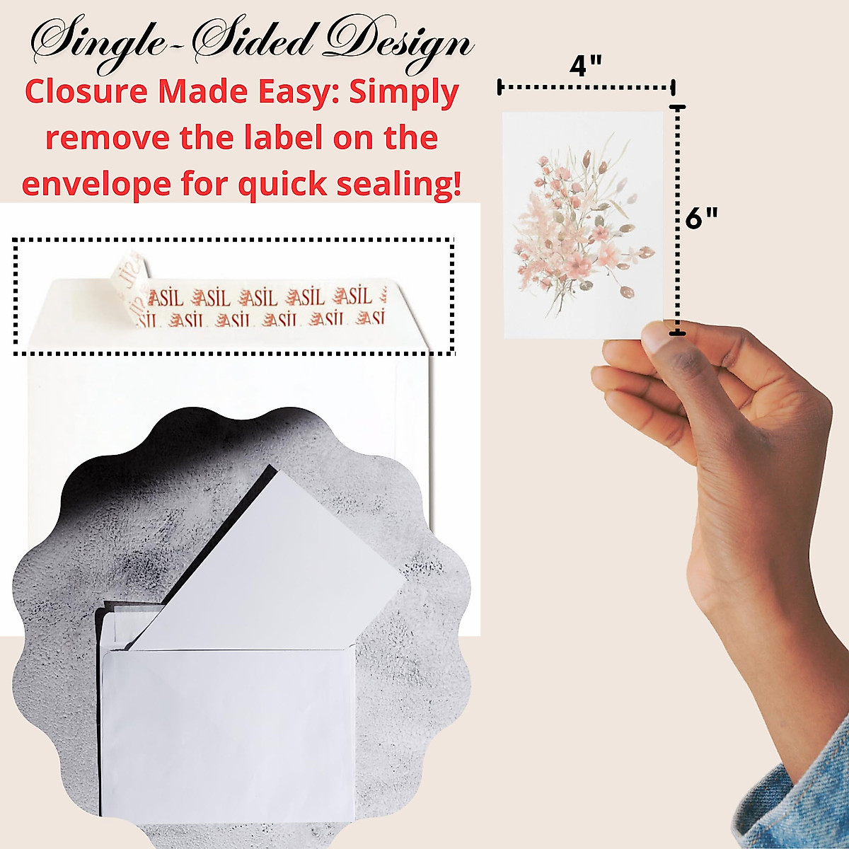 PYRAWS 40 Note Cards with Envelopes Blank Inside & Stickers | Single-Sided Design | Experience the Beauty of Watercolor Florals Inside Every 4x6 Greeting Card and Envelope Set | All Occasion