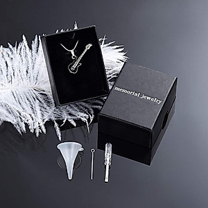memorial jewelry Musical Instrument Cremation Necklace for Women&Men Guitar Urn Necklace for Ashes