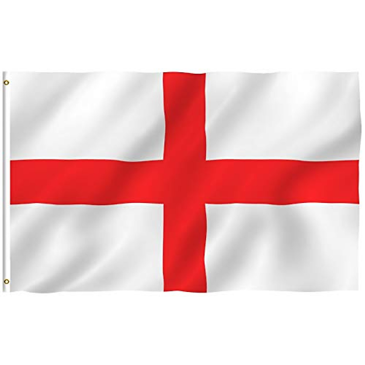 Anley Fly Breeze 3x5 Foot England Flag - Vivid Color and Fade proof - Canvas Header and Double Stitched - English National Flags Polyester with Brass Grommets 3 X 5 Ft