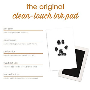 Pearhead Small Pet Paw Print Clean-Touch Ink Pad and Imprint Cards, for Small Sized Cats or Dogs, Pet Owner Gifts, DIY Keepsake Pawprint Maker, Black
