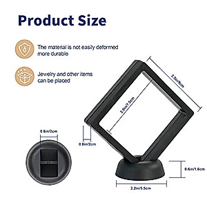 Msoesticc.dl 24Pcs 3D Floating Display Case, Transparent PE Film Jewelry Storage Box for Ring Earring Necklace Bracelet - Dustproof & Portable (3.5 x 3.5 x 0.8 Inches)
