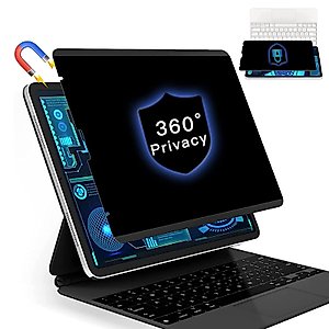 FILMEXT Magnetic 360° Privacy Screen Protector for iPad Pro 12.9 M2 M1 2021/2020/2018 (iPad Pro 12.9 6th/5th/4th/3rd Gen),Removable iPad Pro Anti Glare Anti-Spy Screen Filter[4 Way Privacy Filter]