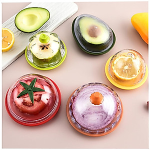 OYSRONG Set of 5, Creative New Fruit Fresh-keeping Box Food Grade Household Small Mini Plastic Vegetable Transparent Sealed Storage Box.