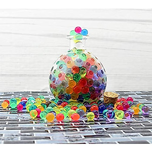 Cornucopia Round Glass Spherical Bottles, Potion Bottles" with Corks (2-Pack, 8-Ounce Capacity); Large Bottles for Costume Props, Decor & DIY Crafts