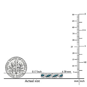 Dazzlingrock Collection 0.35 Cttw Blue & White Diamond Ladies Wedding Band in 10K White Gold, Size 9