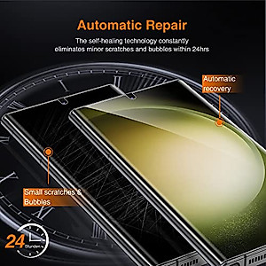 LK [2+2 Pack Compatible for Samsung Galaxy S23 Ultra Screen Protector, 2 Pack Soft TPU Film with 2 Pack Camera Lens Protector [Touch Sensitive] 3D Curved Max Coverage, Screen Protector for S23 Ultra