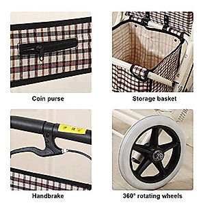 Walker with Seat and Wheels Rollators 4 Wheel with Seat Folding Lightweight Walking Aids Mobility Walkers with Padded Seat,Lockable Brakes and Carry Bag,Adjustable Height Gift for Mom Dad