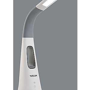 Turcom AirLight Ultrabright LED Desk Lamp with Bladeless Three Speeds Fan Panel,White