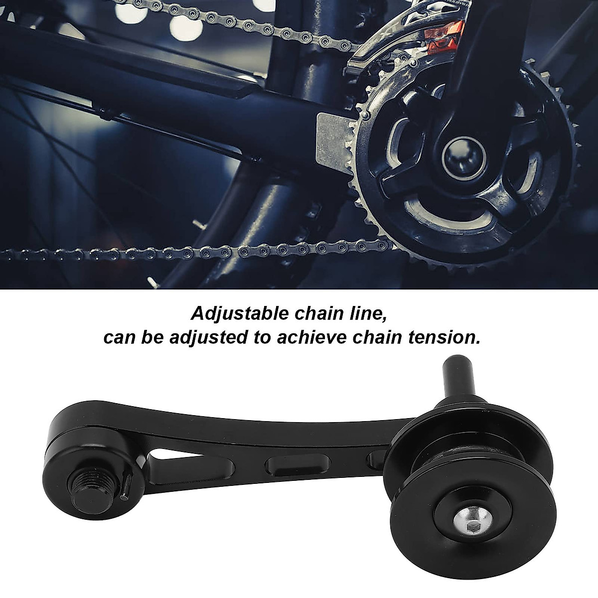 OUKENS Chain Stabilizer Kit, Aluminum Alloy Mountain Bike Anti Drop Chain Tensioner Durable Zipper Chain Stabilizer Single Speed Chain Bicycles Spare Parts