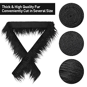 QKURT 2 Pieces Fluffy Fuzzy Faux Fur, Furry Fur Fabric Cutting Rolls Colorful Shaggy Plush Faux Fur Fabric Fluffy Fuzzy Craft Fur for DIY Craft Cosplay Costume Clothing Decoration