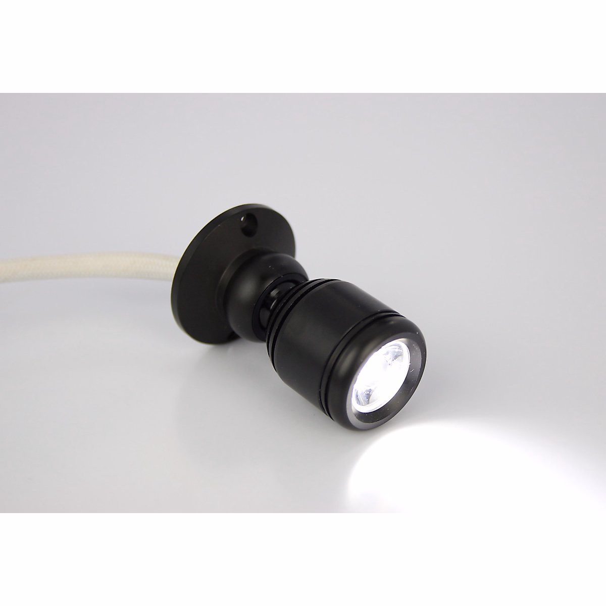 Micro Pivoting LED Spotlight - 1 Watt High Power LED Lamp - Tiny Size, Cool White LED, 12 to 28VDC
