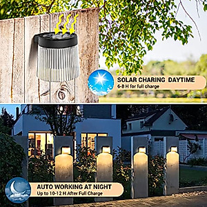 LOFTEK Solar Deck Lights, 8 Pack Solar Fence Lights, Auto On/Off, Waterproof, Outdoor Garden Decorative Lights, Fence Post Solar Wall Lights for Railing, Post, Patio, Step, Pool, Backyard, Warm White