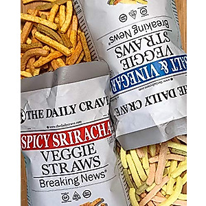 The Daily Crave Spicy Sriracha Veggie Straws, Crunchy Veggie, 5.5oz (Pack Of 8) Gluten-Free, Non-GMO, Kosher, Crunchy, Vegan