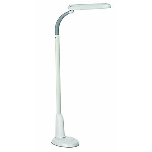 OttLite Standing Floor Lamp with Adjustable Neck, Craft Plus - 24w Compact Fluorescent Lamp for Bright Natural Daylight - Modern Home Decor, for Living Room, Sewing, Reading, Bedroom & Office