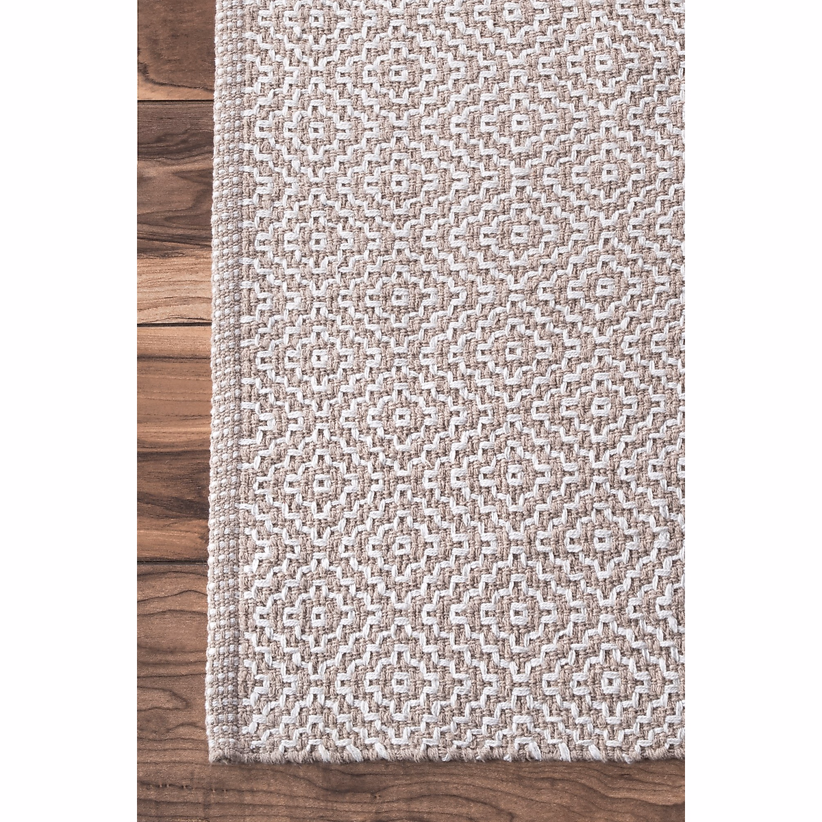 nuLOOM Lorretta Geometric Cotton Area Rug, 10x14, Taupe