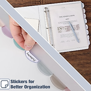 Mr. Pen- Clear Sheet Protectors with Binder Tabs, 8 Tabs, 2 Sets, Clear Binder Sheet Protectors, Clear Plastic Dividers for 3 Ring Binder, Insertable Index Page Divider Multicolor Tabs