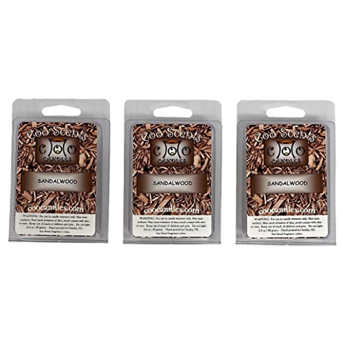 3 Pack Soy Blend Wickless Candles Highly Scented Wax Melts – Sandalwood