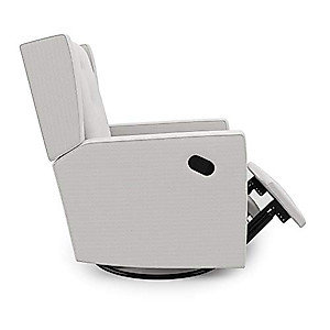 Baby Relax Mikayla Swivel Glider Chair, White, Water Stain Resistant Recliner