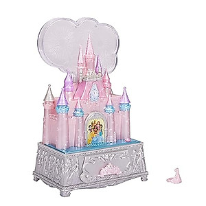 Disney Princess Jewelry Box for Girls Disney 100th Celebration Princess Castle Keepsake Jewelry Box with Music & Firework-Like Light Show, Plays Song “A Dream Is a Wish Your Heart Makes”