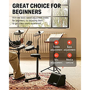 Donner Mini Electric Drum Amp 20W, Wireless Electronic Drum Amplifier Keyboard Speaker DDA-20 Protable for Home Practice