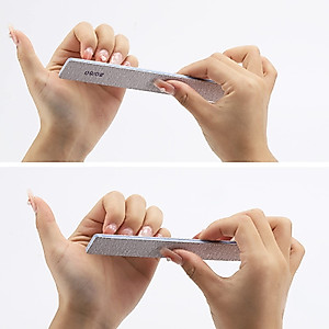 25 Count 80 Grit Rectangle Nail Files for Acrylic Nails, Reusable Buffering Files Double Sided Emery Boards for Nails