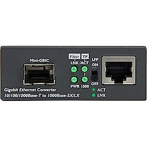 StarTech.com Multimode / Single Mode Fiber Media Converter - Open SFP Slot - 10/100/1000Mbps RJ45 Port - LFP Supported - IEEE 802.1q Tag VLAN - , TAA (MCM1110SFP)
