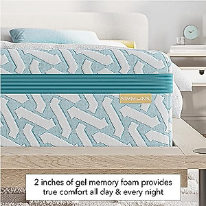 Simmons Blue Dream Gel Memory Foam Mattress: 10'' Medium Firmness Twin Size Mattress - Pressure Relief, Motion Separation, CertiPUR-US Certified - Single Bed in a Box