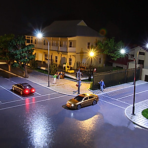 EC200 12PCS 1:200 Z Scale Model Lighted Car with 12V LED Head and Rear Lights Layout