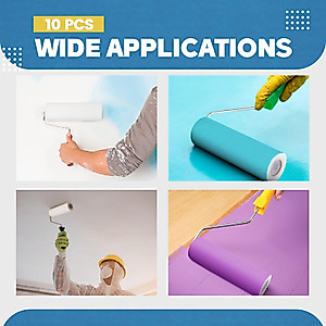 Nuenen 10 Pcs 9 Inch Foam Paint Roller, High Density Foam Paint Roller Covers Wall Paint Roller for Painting Doors Houses Cabinets Ceilings Furniture Smooth Even Finishes Flat Surfaces, White