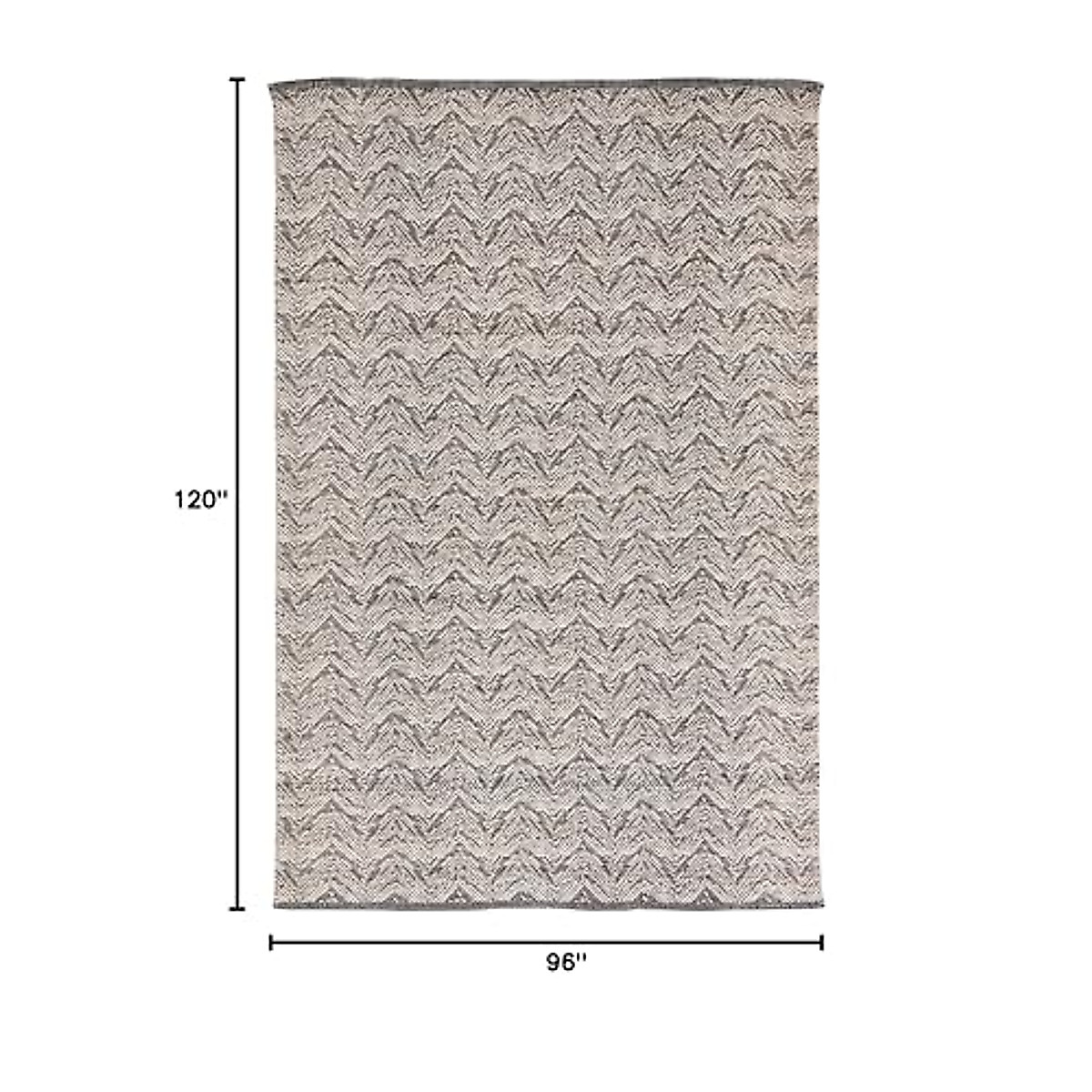 SAFAVIEH Kilim Collection Area Rug - 8' x 10', Beige & Black, Handmade Flat Weave Chevron Wool, Ideal for High Traffic Areas in Living Room, Bedroom (KLM729B)