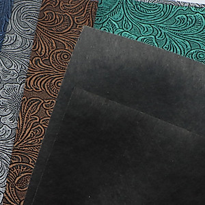 David accessories Bump Texture Faux Leather Sheet 4 Pcs 7.7" x 12.9" (20 cm x 33 cm) Plain Geometric Pattern Printed Faux Leather Fabric Sheet for DIY Bows Earrings Making Crafts (D)