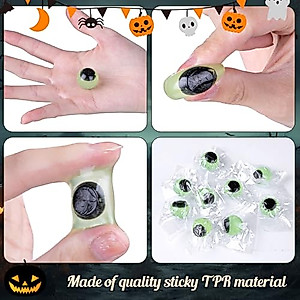 60 Pieces Sticky Eyeballs Glow in the Dark Eyeballs Toy Sticky Luminous Eyeballs for Halloween Party Favors