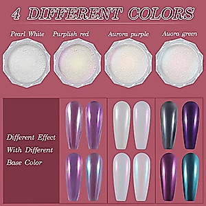 Artdone Chrome Nail Powder Metallic Mirror Effect Pigment Chrome Iridescent Aurora Nail Glitter Mermaid Pearl Glitter Dust Kit for Gel Polish Nail Art Decoration, Resin Craft…