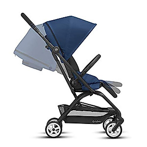 CYBEX Eezy S Twist 2 Stroller, 360° Rotating Seat, Parent Facing or Forward Facing, One-Hand Recline, Compact Fold, Lightweight Travel Stroller, Stroller for Infants 6 Months+, Navy Blue