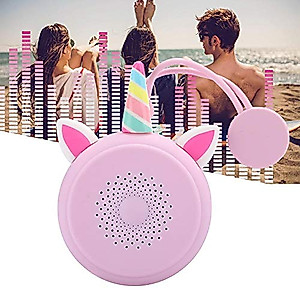 Bluetooth Speaker Pink Waterproof, Unicorn Cartoon Wireless Bluetooth Portable Speaker Desktop Wireless Music Player for Camping/Beach/Sports/Shower
